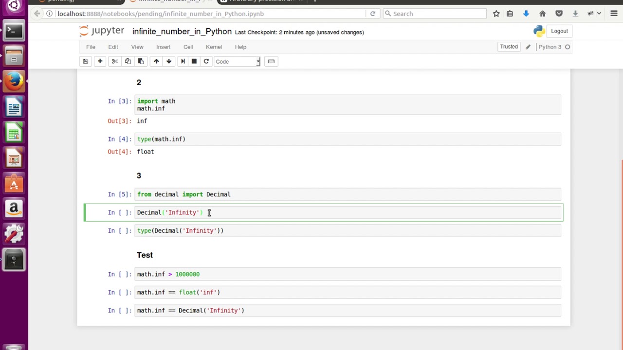 Python How to represent an Infinite Number