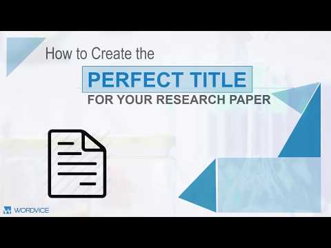 How to Write a Research Paper Title