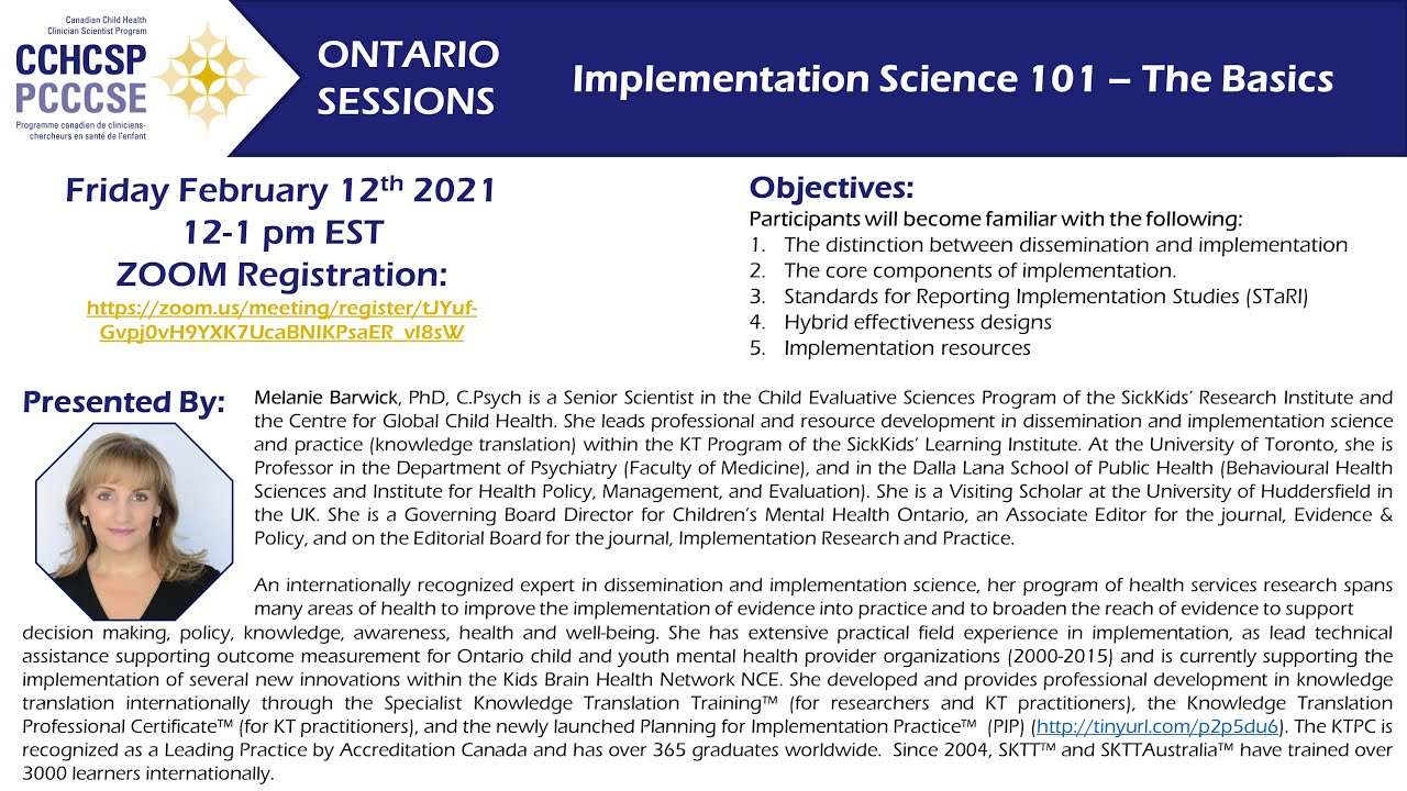 Feb 2021 CCHCSP ON Session - Implementation Science 101