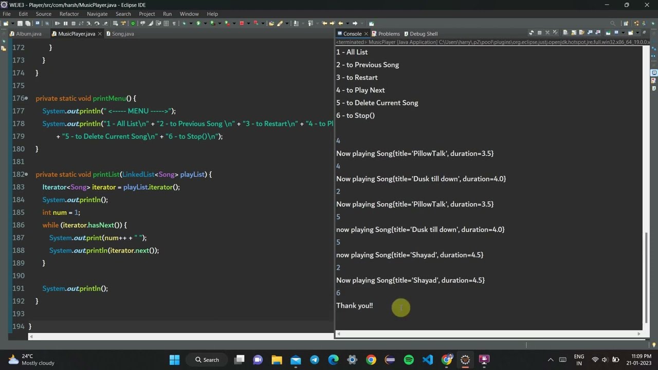 Music Player Using Core Java Concepts