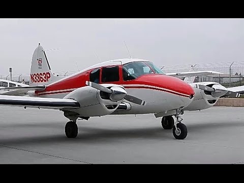 1958 Piper PA-23-160 Apache Flight Chino Airport & Touch and Go at Ontario Airport GoPro