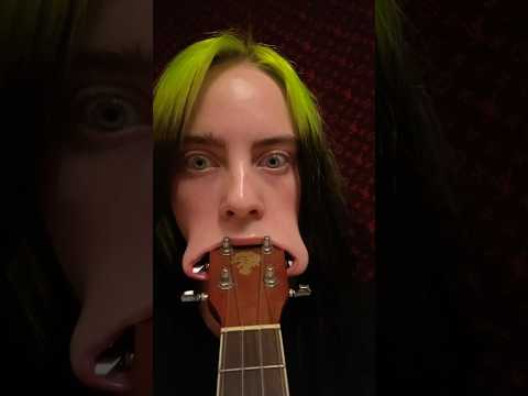 Billie Eilish fits entire ukulele head in her mouth … TWICE ???? #shorts #billieeilish