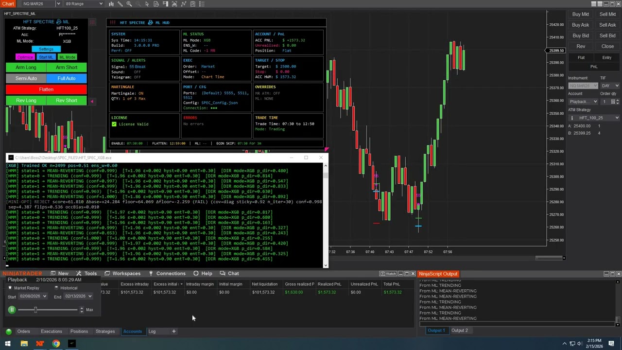 NinjaTrader 8 - Trading Regime Detection With Hidden Markov Model & XGBoost