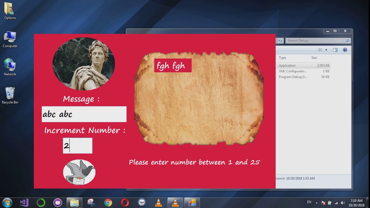 Caesar Cipher Algorithm By Csharp