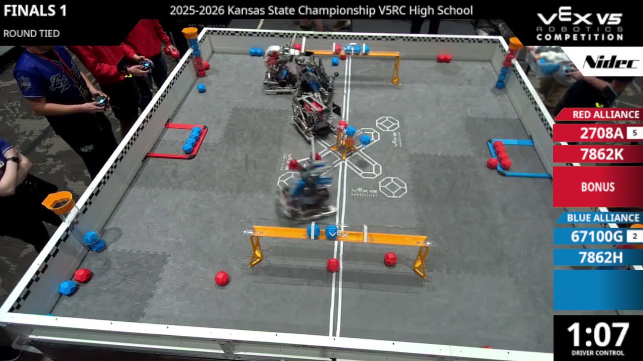Kansas Regionals : Division 1 - Final #1-1 - 2708A & 7862K vs 67100G & 7862H - Auton + Driver