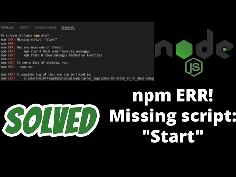 npm err missing script start solved | Npm start not working in node js