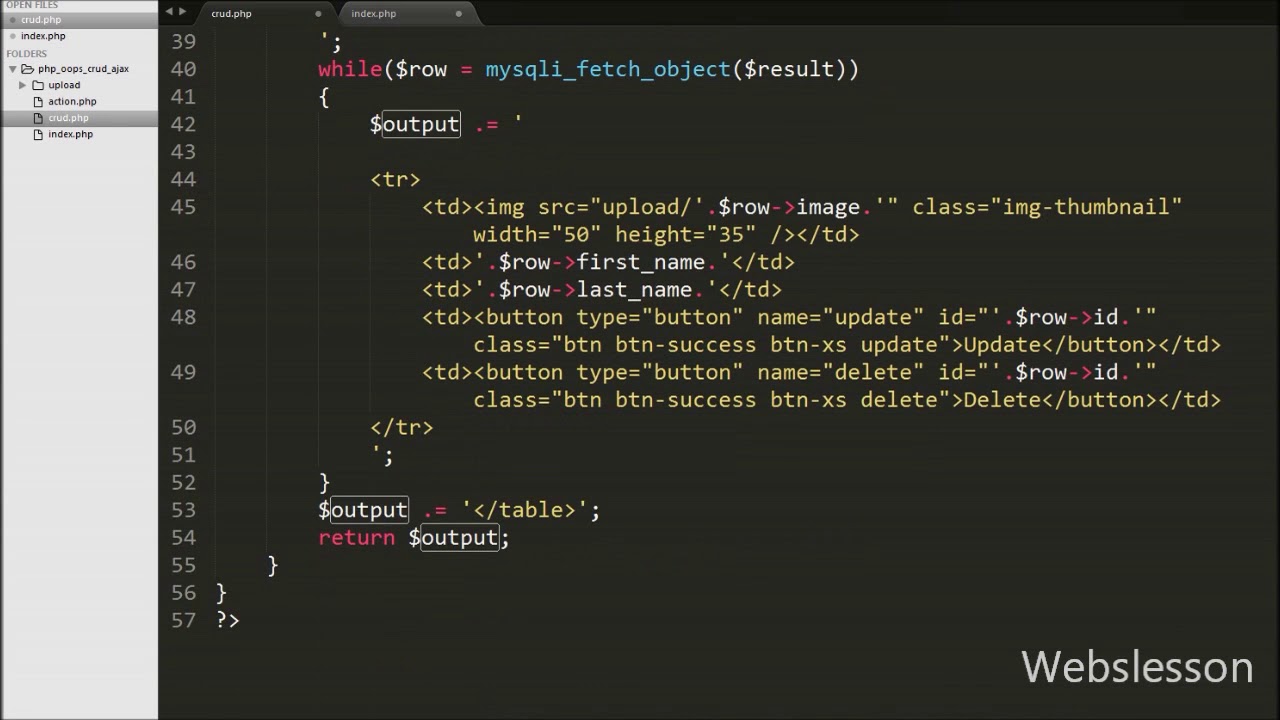 #01 PHP Ajax Crud using OOPS   Select or Fetch Mysql Data