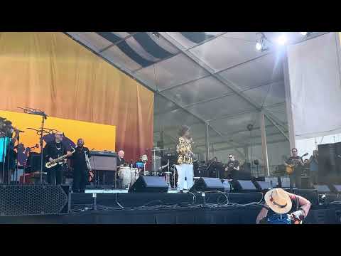 Irma Thomas “Time is on My Side” at 2025 Jazzfest with Galactic feat. Jelly Joseph shot front row