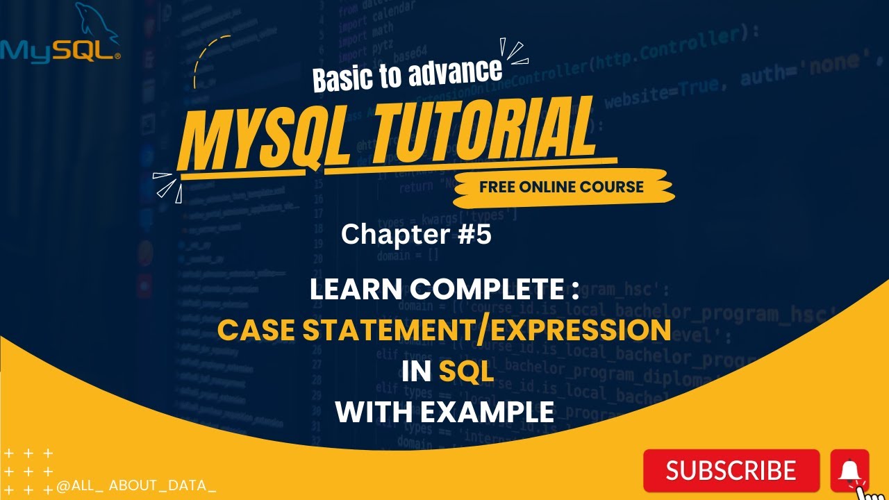 Chapter-5: SQL Case Statement/Expression with Examples | WHEN THEN ELSE in SQL | SQL Tutorial