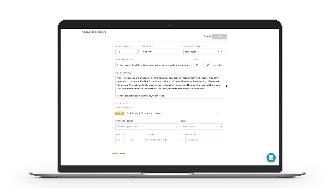 Brightwheel: Montessori Lessons