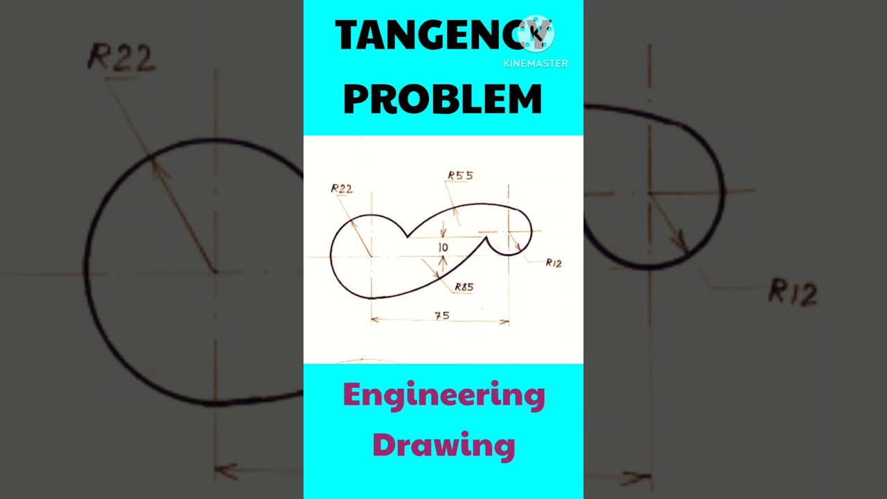 Tangency Problem, Engineering Drawing, #shortsfeed