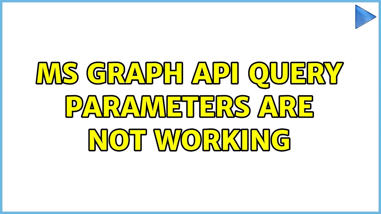 MS Graph API query parameters are not working
