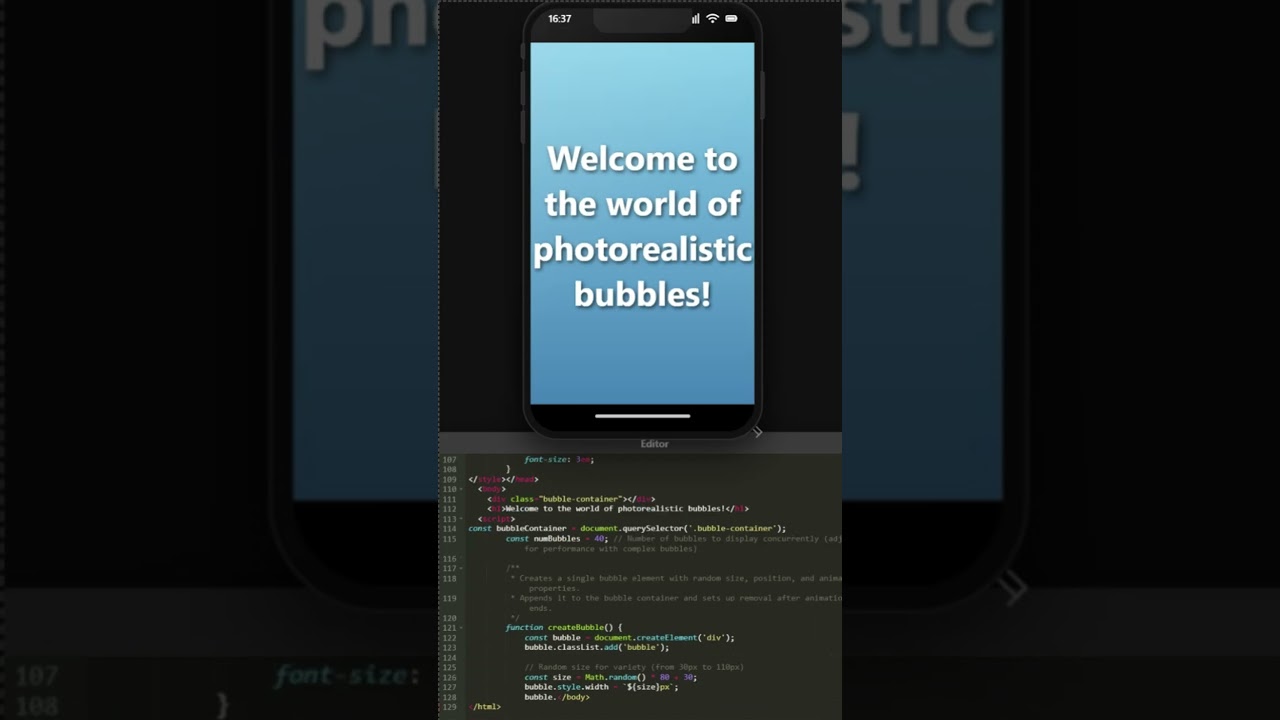 Create an Amazing Photorealistic Bubbles Animated Background! #htmltutorial  #css