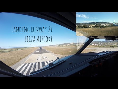 Approach and landing runway 24 Ibiza airport (IBZ LEIB)