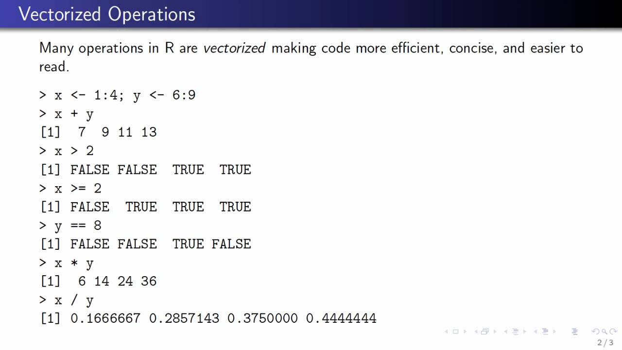 Lecture 2c: Vectorized Operations
