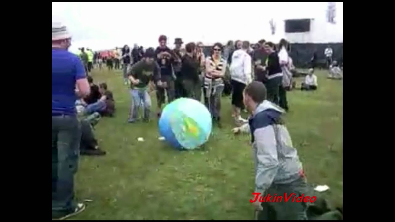 Jumping on Big Beach Ball Fail
