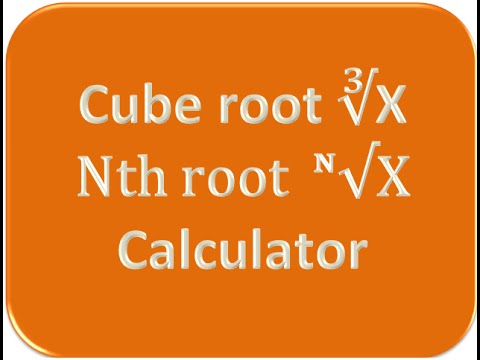 Cube root and Nth root Calculator