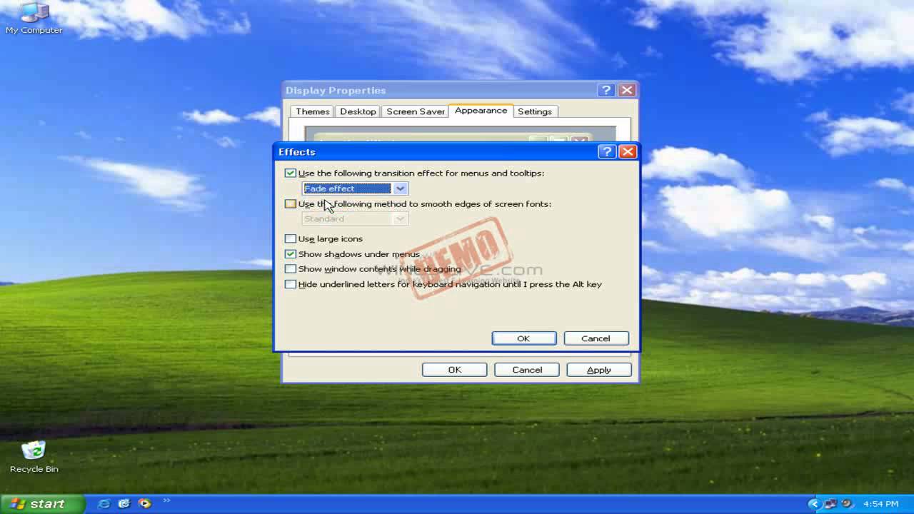 Changing Appearance in Windows XP HD