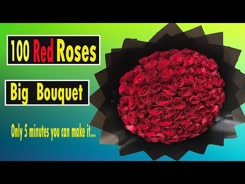 How to make big bouquet with 100 red roses?#Zihadflorist