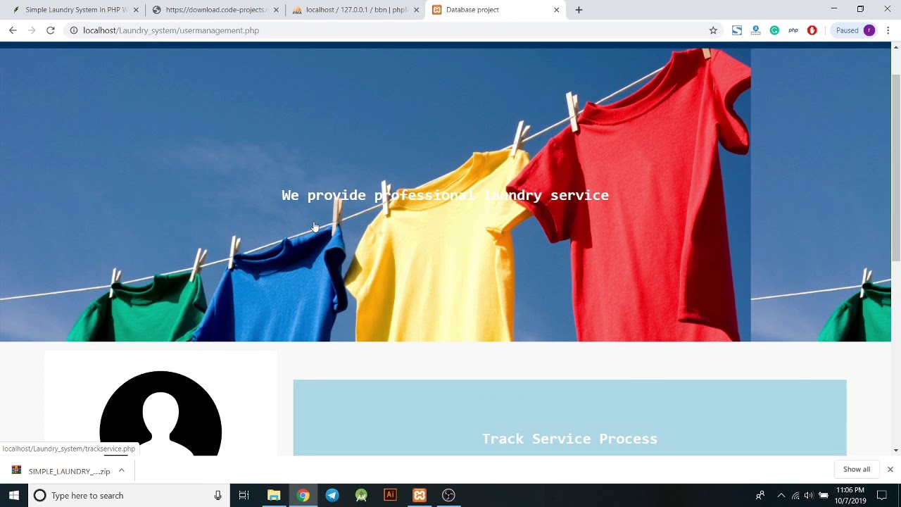 Simple Laundry System in PHP with source code | Source Code & Projects