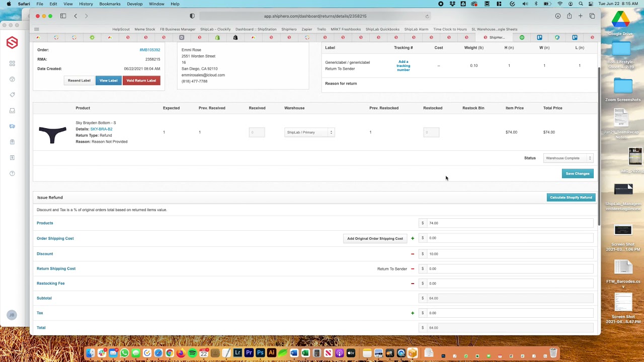 ShipHero Tutorial - Completing a Return