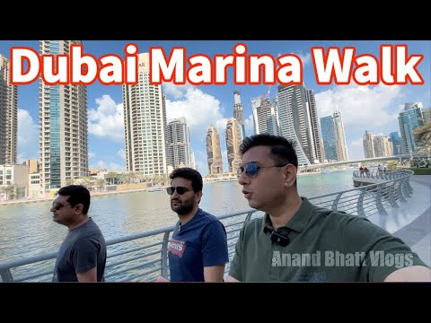 4K : Dubai Marina Walk, Day and Night View / Travel Vlog