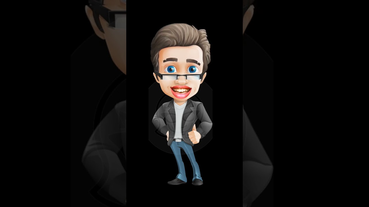 Black Screen Man #businessman #cartoon male talking  animation stock footage #shortvideo