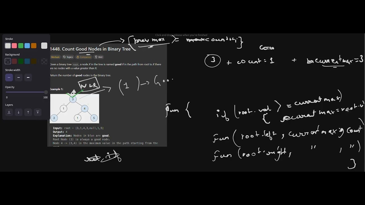 NeetCode 46 | Count Good Nodes in Binary Tree | LeetCode #1448