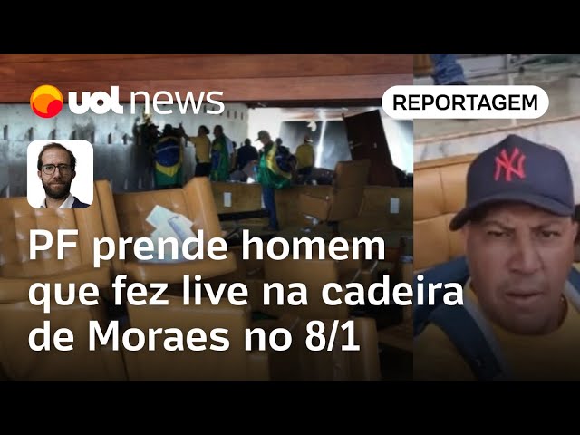 PF prende invasor do STF que fez live na cadeira de Moraes no 8/1
