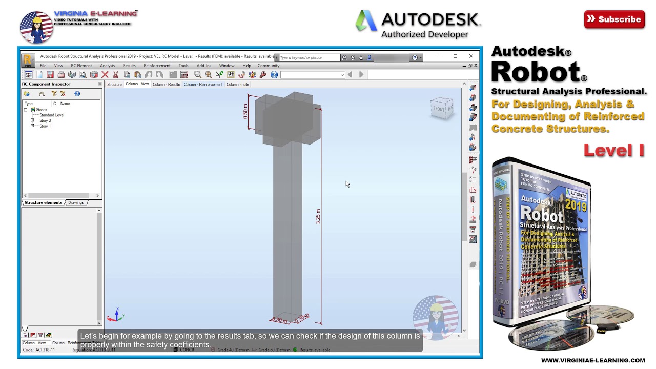 Robot Structural 2019 Tutorial | RC | Lesson 12 | Columns Reinforcement.