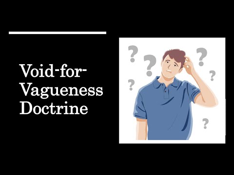 Void for Vagueness Doctrine