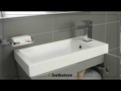 Alpine Duo 495 basin and Wall hung vanity unit - gloss grey