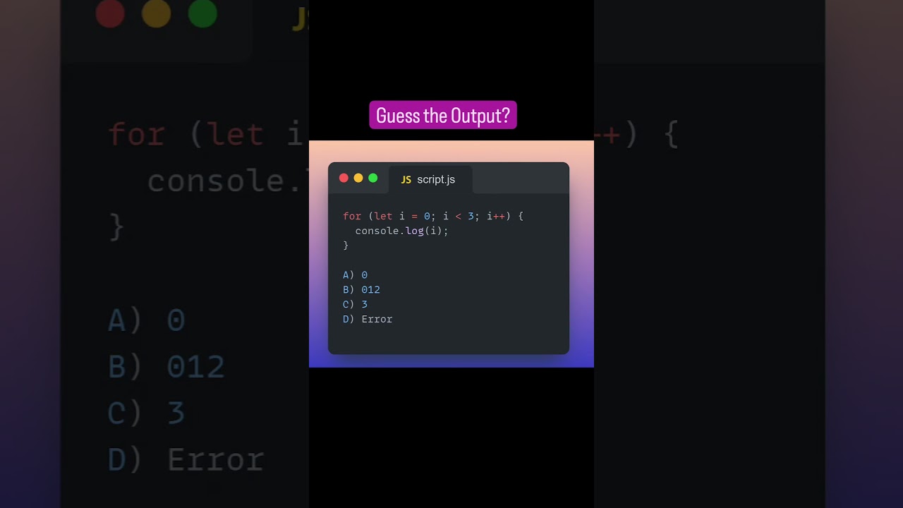 Guess the Output..? Comment me..#webdevelopment #programming #javascript #coding #html #css #html5 .