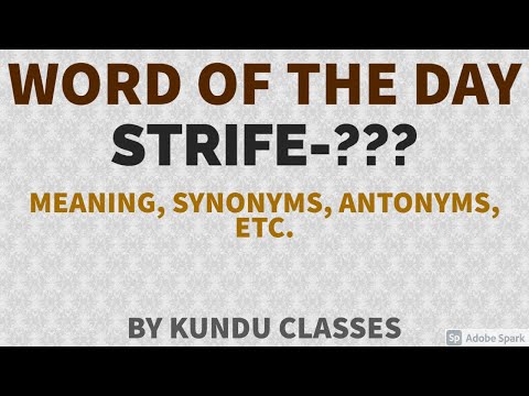 WORD OF THE DAY STRIFE (12 FEB. 2021) | Strife | Meaning of Strife | Synonyms of Strife