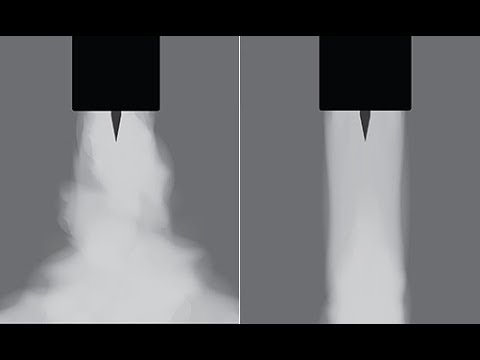 Shielding gas flow comparison - market standard gas lens vs. Kemppi gas lens kit