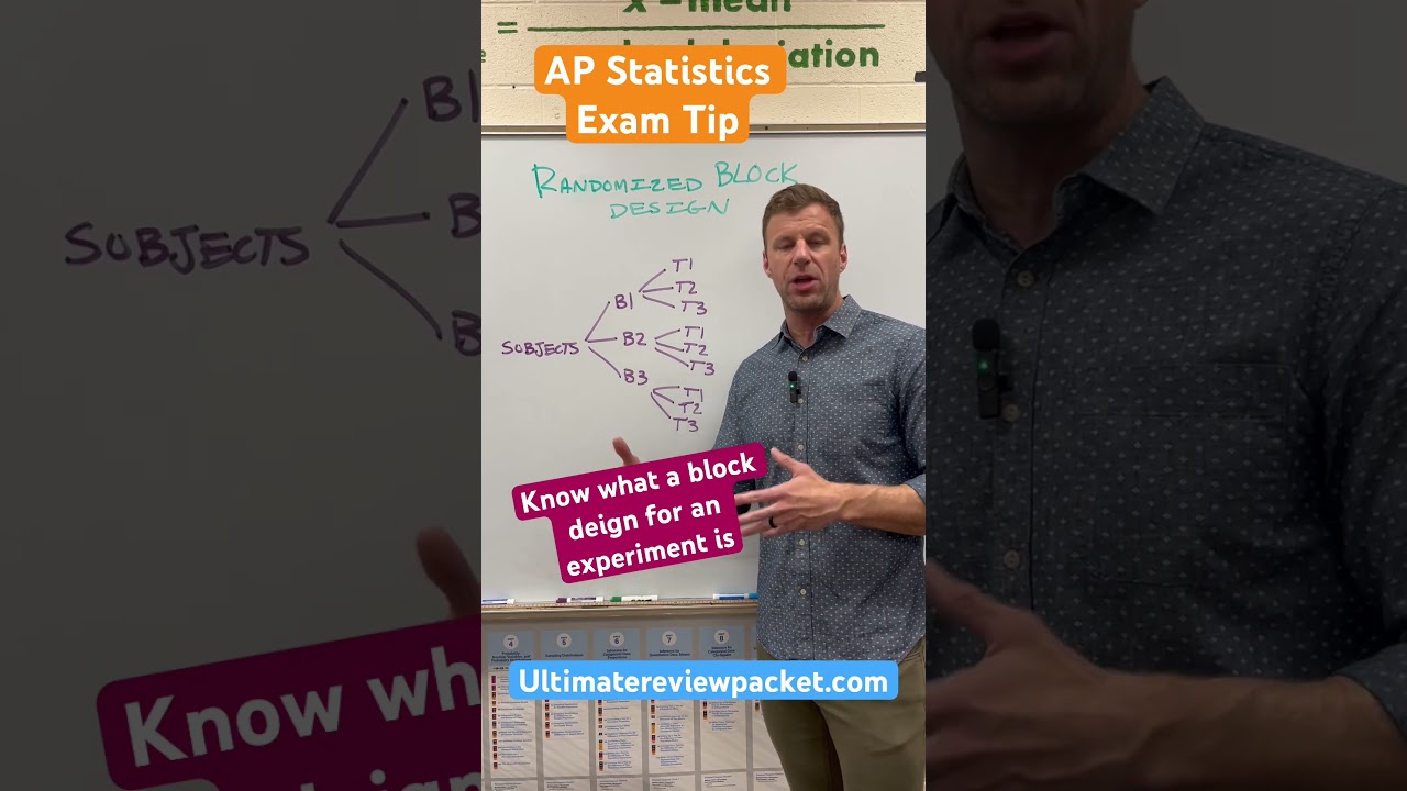 AP Statistics Exam Tip - know what a block design is #apstats #apstatistics #apexams #apexamprep