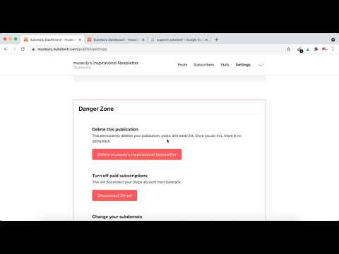 How to DELETE a SUBSTACK publication?