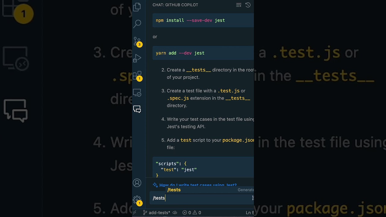 Write Tests using GitHub Copilot Chat #github #githubcopilot