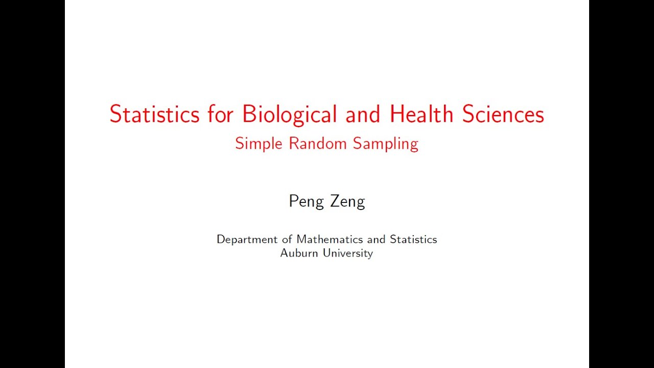 Chapter 1.2 Simple Random Sampling