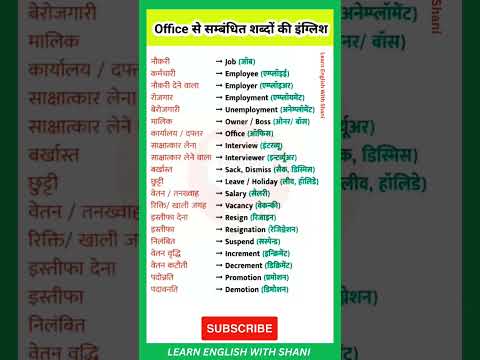 Office related English words/ daily use english words meaning practice