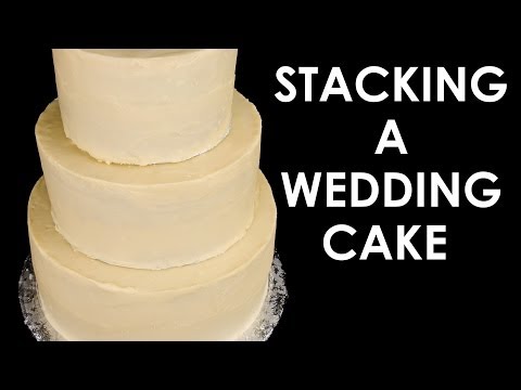 How to Make a Wedding Cake: Stacking a 3 Tier Wedding Cake (Part 2) from Cookies Cupcakes and Cardio