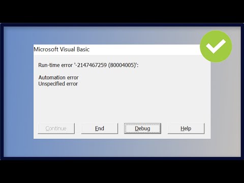 Excel VBA - Run time Error - 2147467259 (B0004005) - Automation Error - Unspecified Error