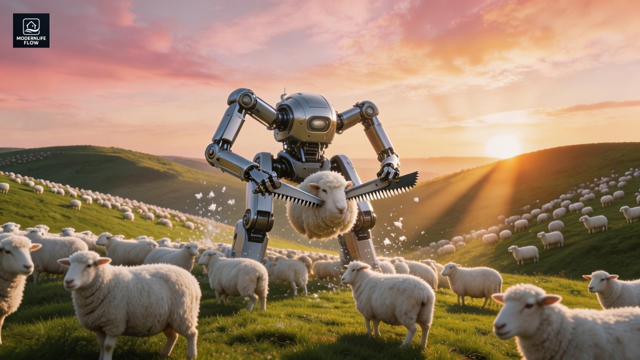 This AI Sheep Farm Produces Perfect Wool Using Robots