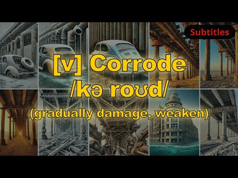 [v] Corrode meaning (gradually damage, weaken) with 5 examples
