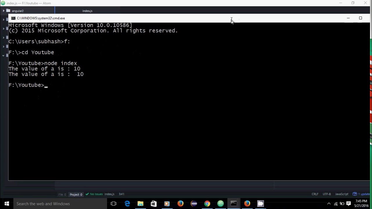 Node js Tutorials for Beginners 3 - Difference between , and + in console.log