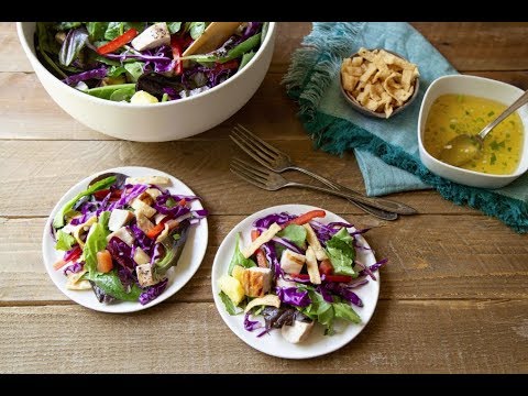 Tropical Grilled Chicken Salad with Pineapple Passion Fruit Dressing