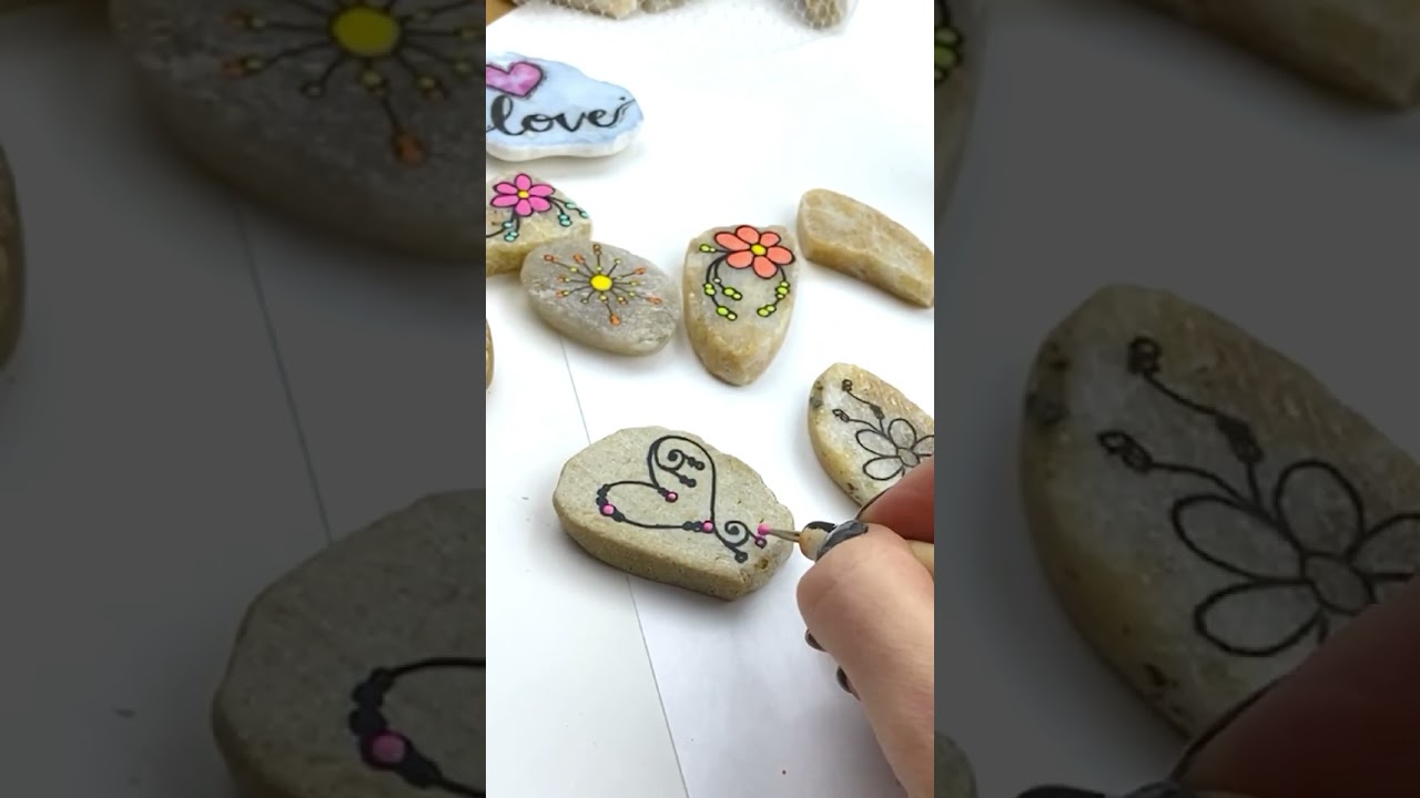 Cute Heart Rock Painting Idea! #rp101 #paintpens #stonepainting #rockpainting #kindnessrocks