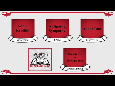 The Alphabetical DM Episode #13: Backstories vs Backgrounds