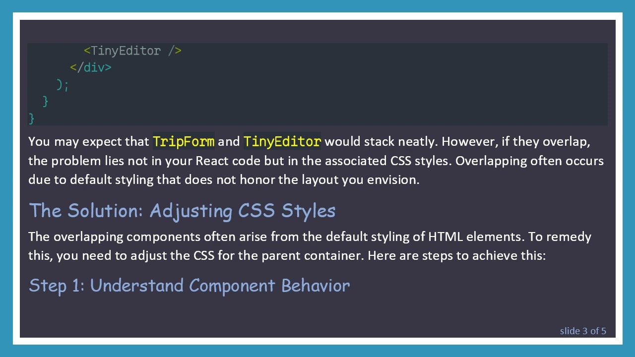 How to Prevent React Components from Overlapping