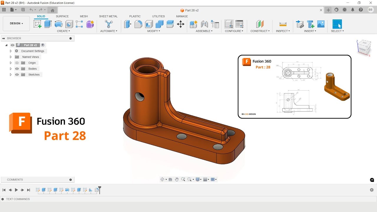 Fusion 360 tutorial 3D Modeling: Part 28